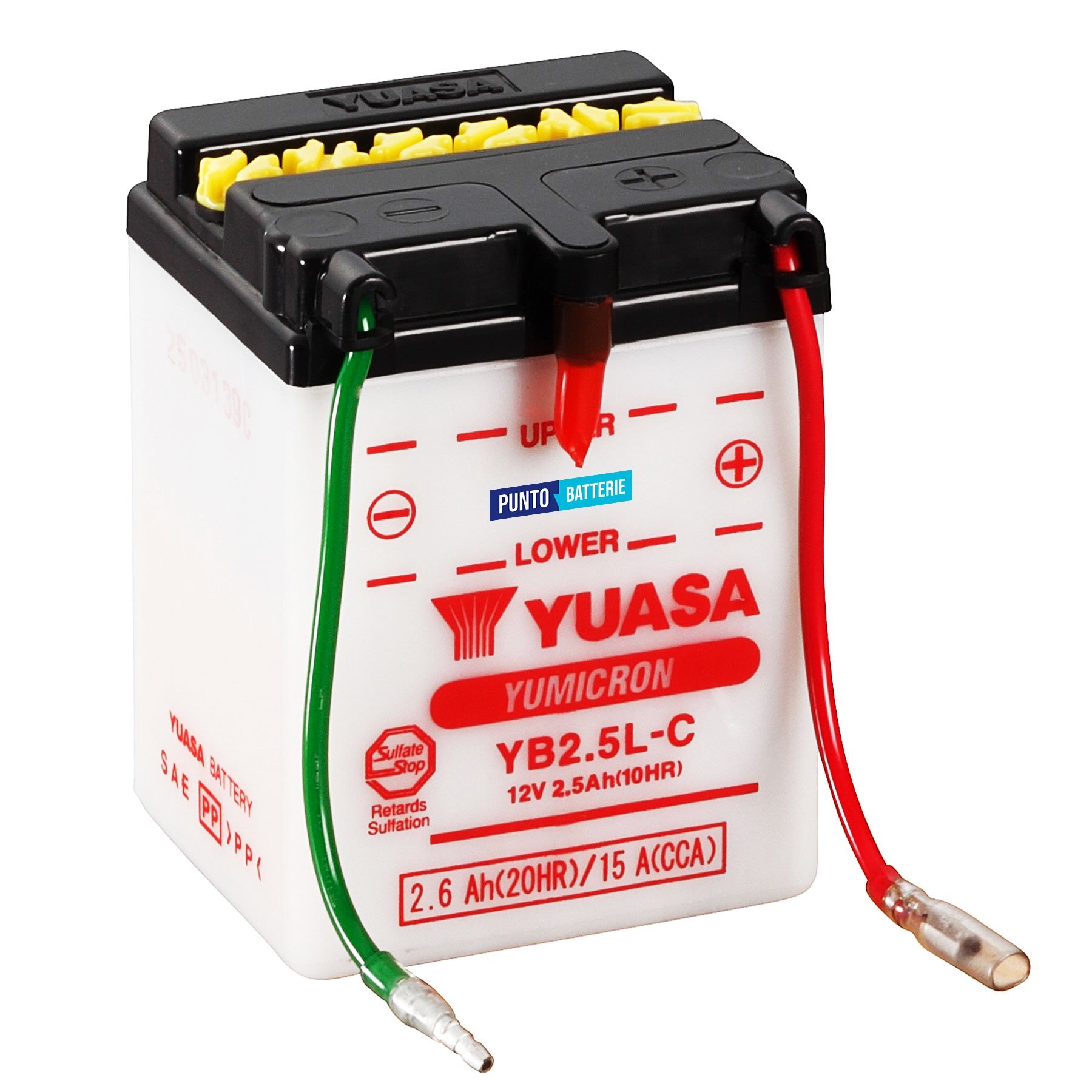 Batteria Yuasa YB2.5L-C - YuMicron (12V, 2.5Ah, 15A) - Puntobatterie