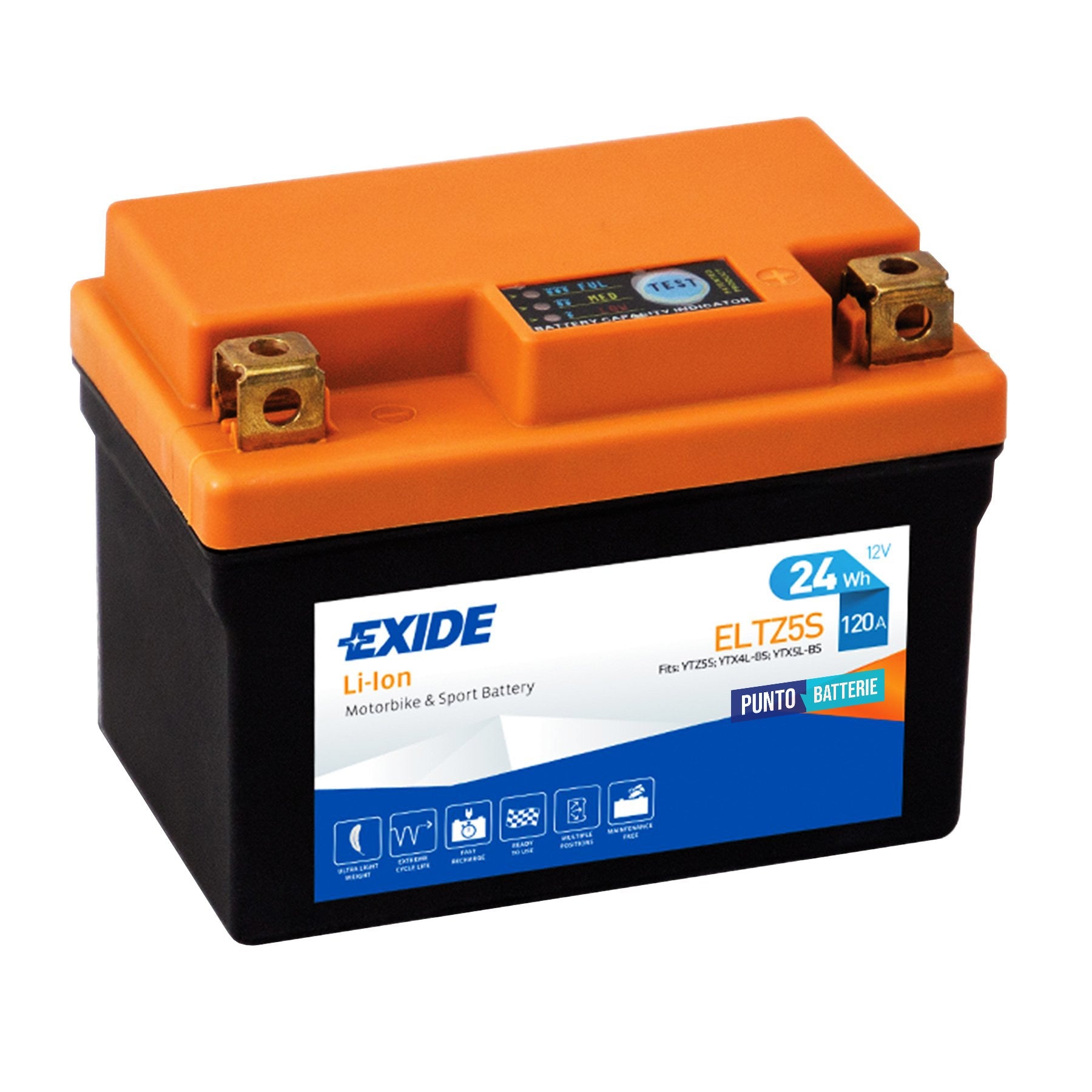 Batteria Exide ELTZ5S - LI-ION (12V, 2Ah, 24Wh, 120A) - Puntobatterie