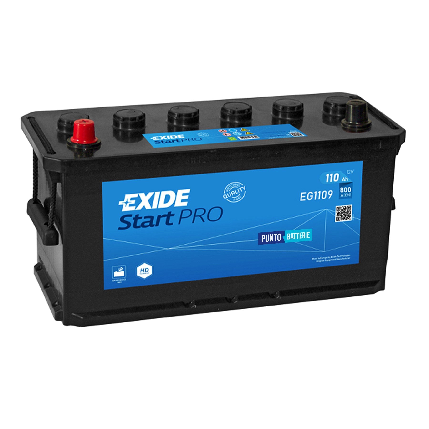 Batteria Exide EG1109 - Start PRO (12V, 110Ah, 800A) - Puntobatterie