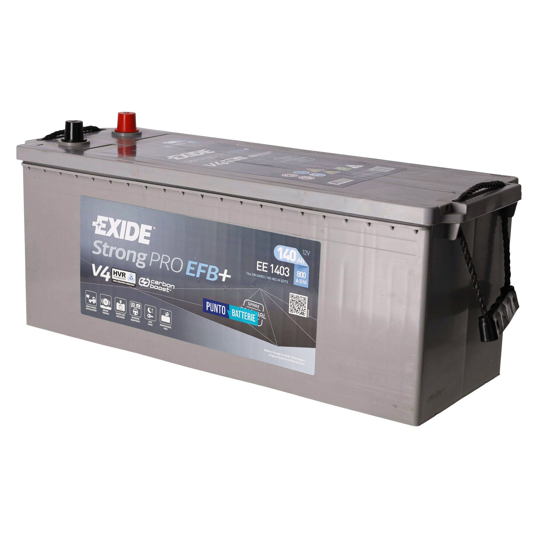 Batteria Exide EE1403 - STRONG PRO EFB + (12V, 140Ah, 800A) - Puntobatterie