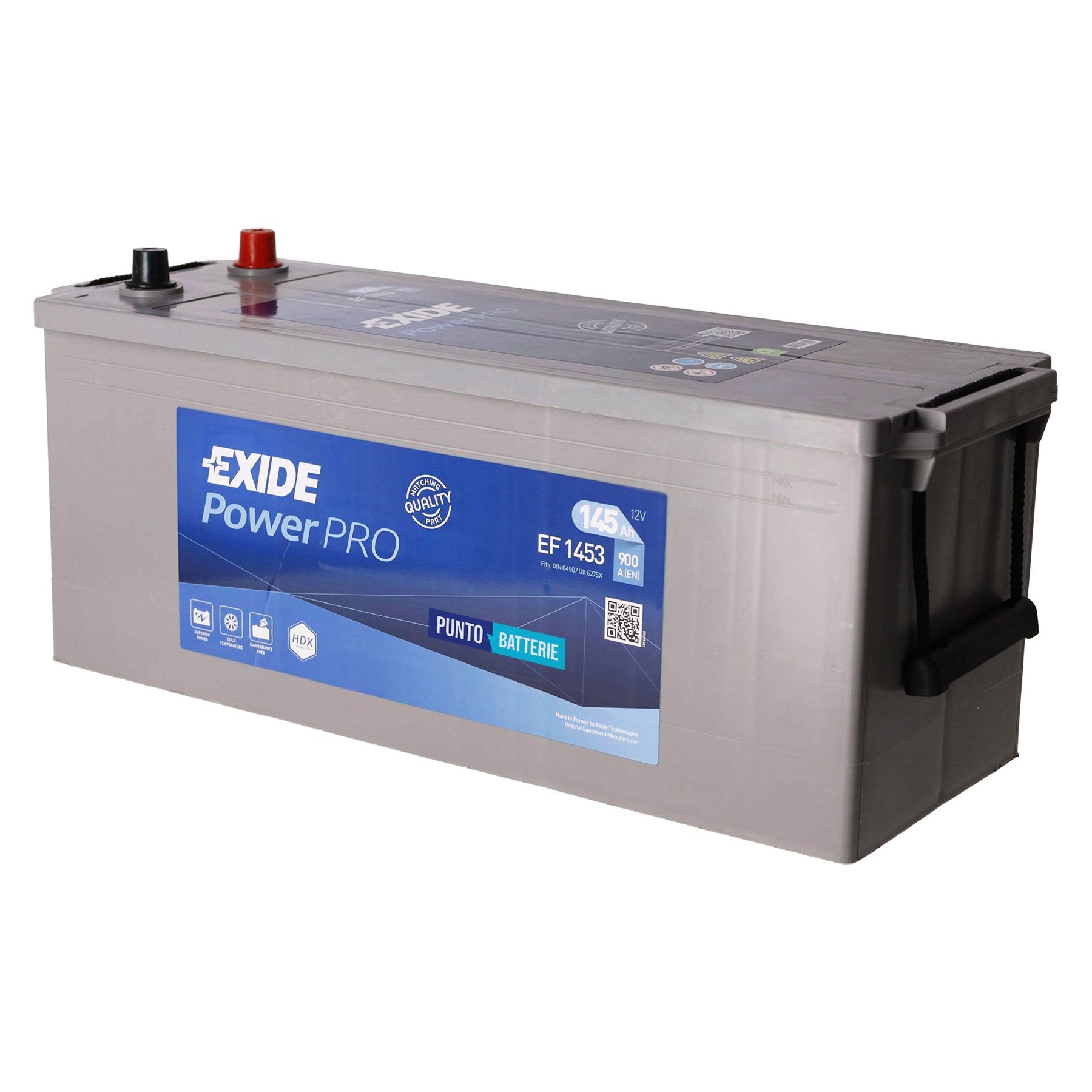 Batteria Exide EF1453 - Power PRO (12V, 145Ah, 900A) - Puntobatterie