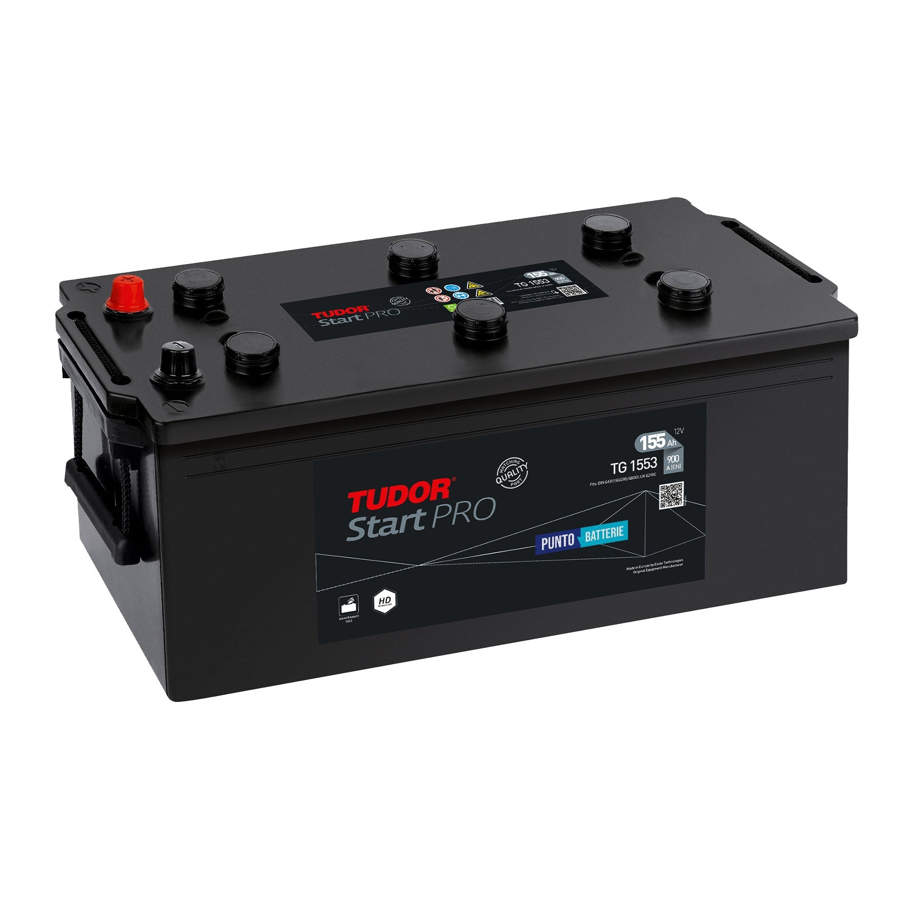 Batteria Tudor TG1553 - Start PRO (12V, 155Ah, 900A) - Puntobatterie
