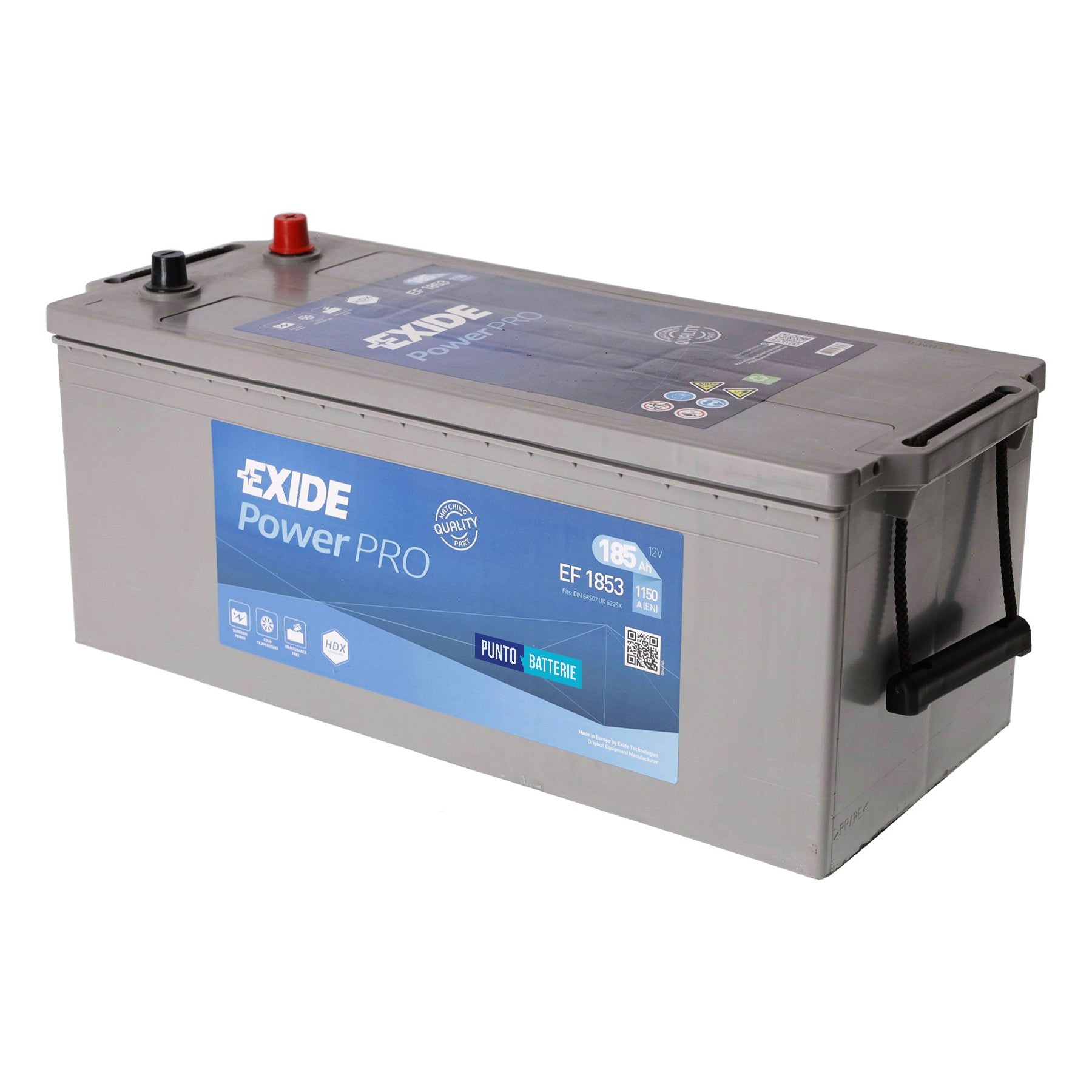 Batteria Exide EF1853 - Power PRO (12V, 185Ah, 1150A) - Puntobatterie